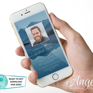 Funeral Announcement Invite - Electronic Celebration of Life | Editable ...