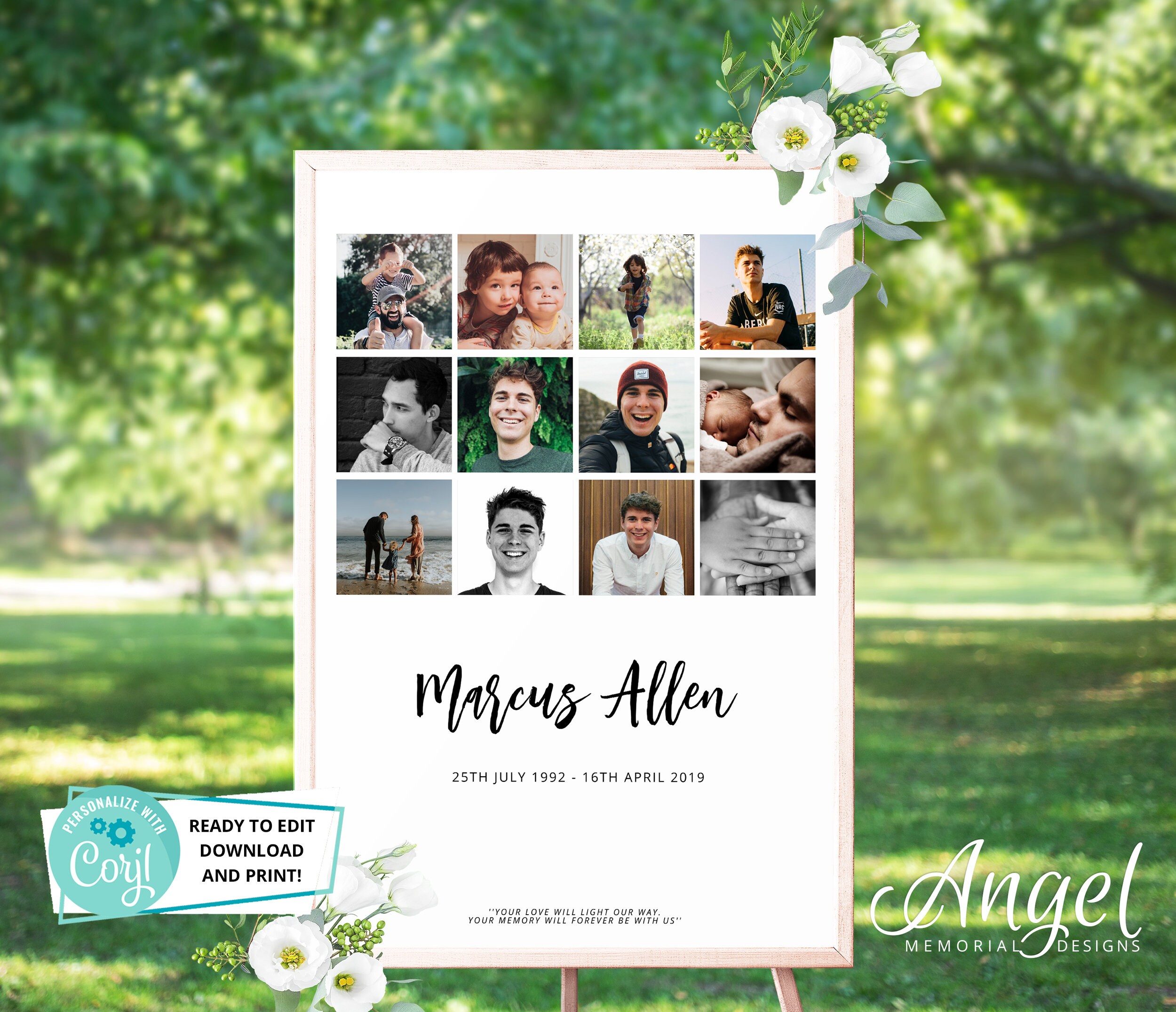 Multiple Photo Sign | Funeral Welcome Sign | Printable Funeral Welcome ...