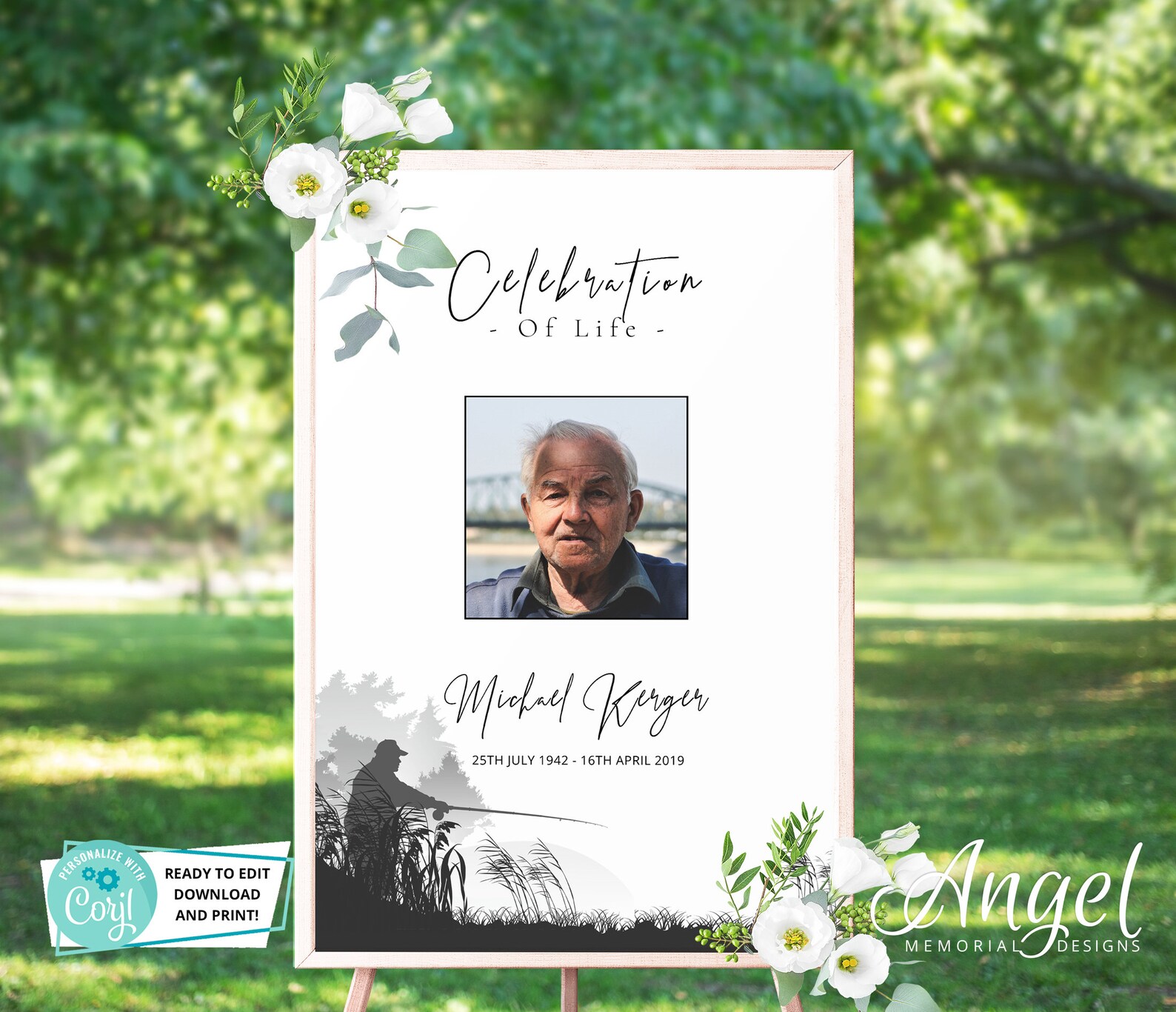 Fishing Funeral Sign Funeral Welcome Sign Printable | Etsy