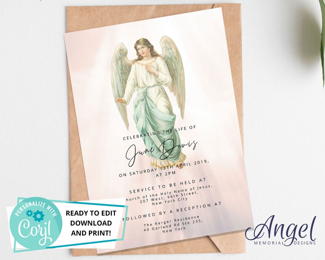 Angel Funeral Bundle Set Printable Funeral Memory Bundle | Etsy