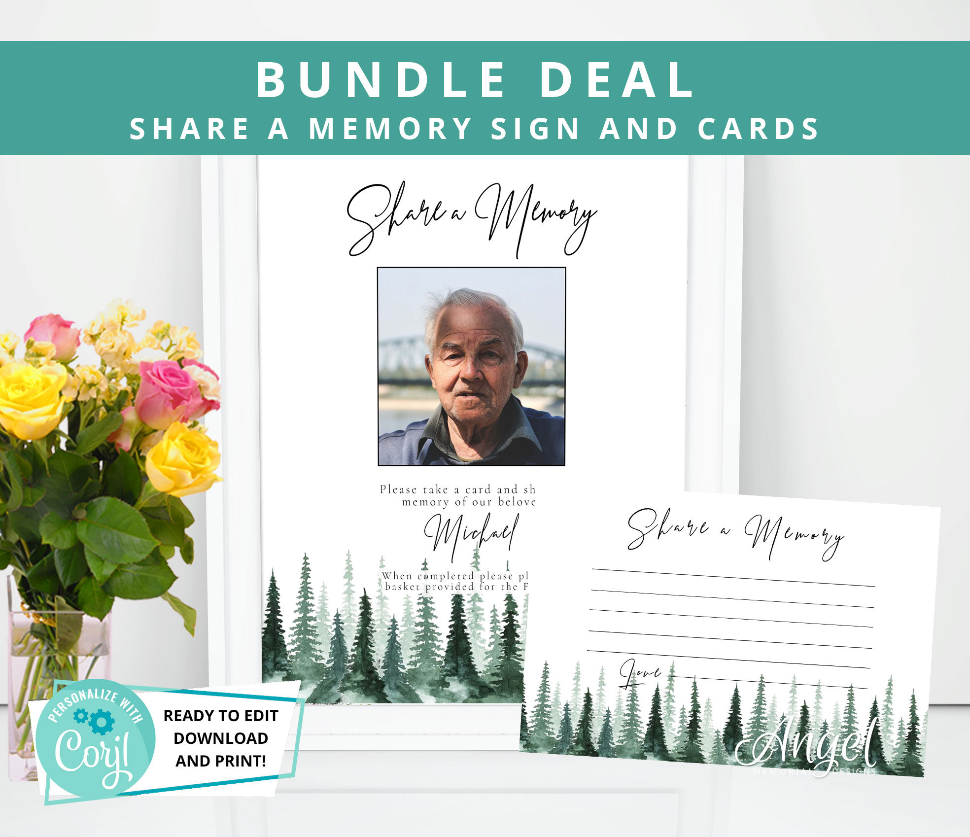 Share a Memory Funeral Sign and Card Printable Funeral - Etsy