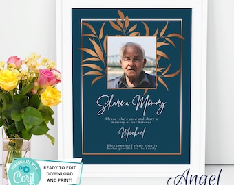 Share a Memory Funeral Sign Printable Funeral Memory Sign | Etsy