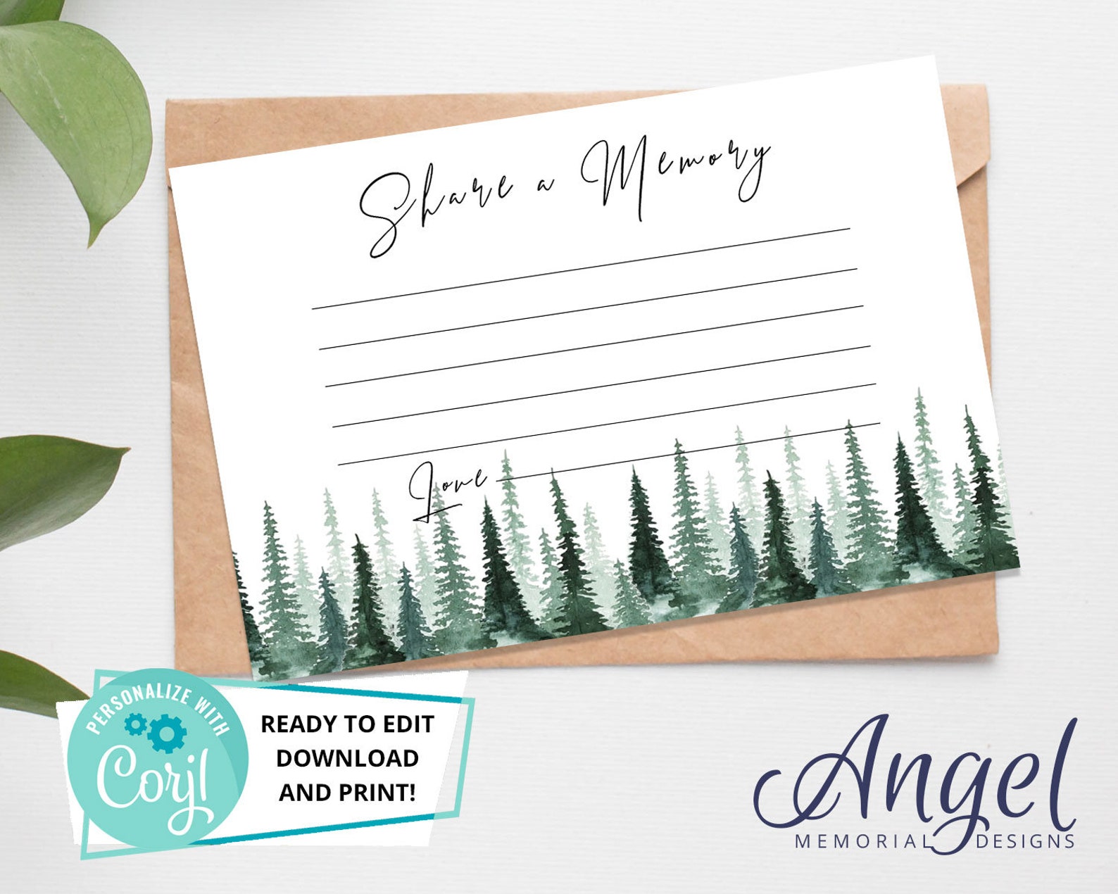 Share a Memory Funeral Sign and Card Printable Funeral | Etsy