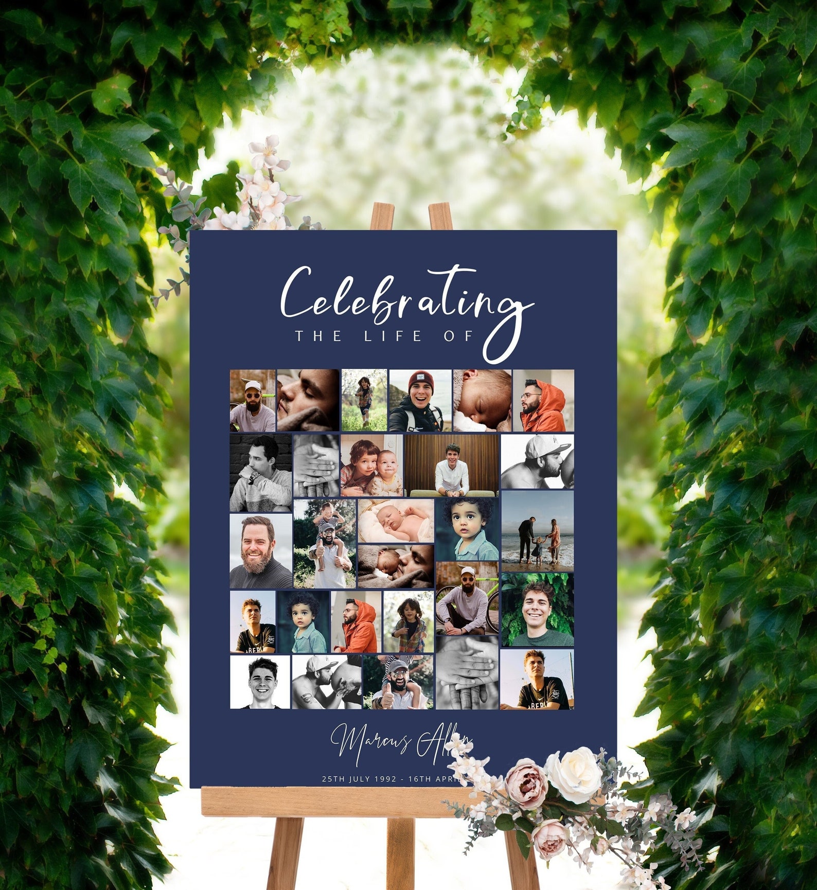Multiple Photo Sign Funeral Welcome Sign Printable Funeral - Etsy
