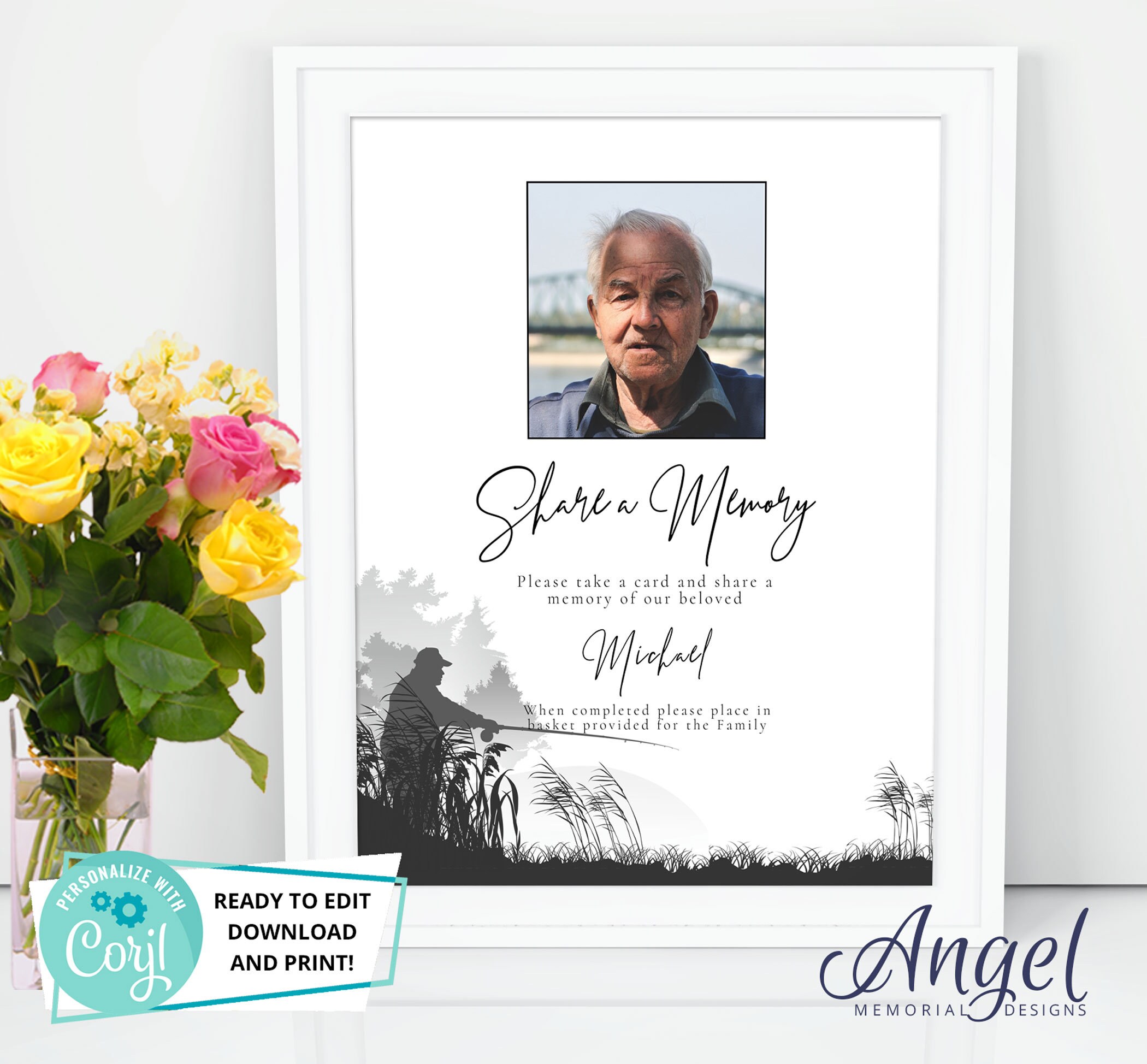 Share a Memory Funeral Sign and Card Printable Funeral | Etsy
