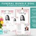 Rose Funeral Bundle Set Printable Floral Funeral Memory - Etsy