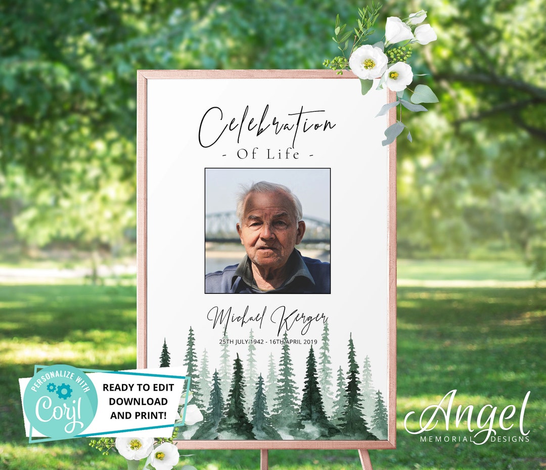 Funeral Sign | Funeral Welcome Sign | Printable Funeral Welcome Sign ...