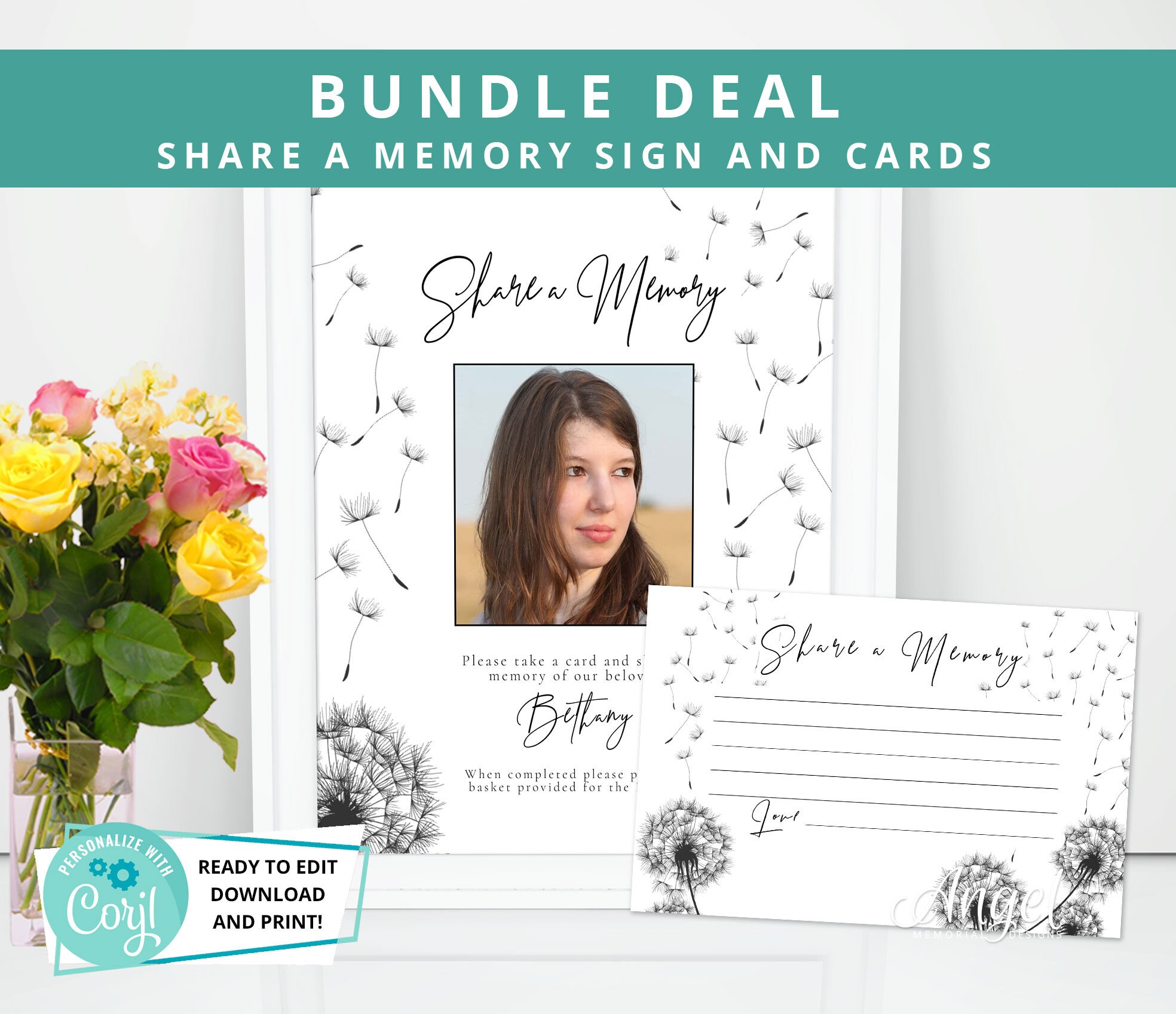 Share a Memory Funeral Sign and Card Printable Funeral - Etsy
