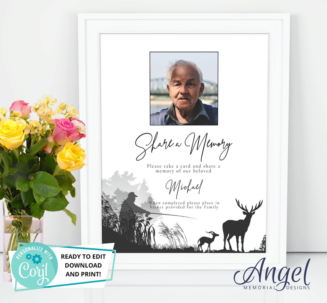Share a Memory Funeral Sign and Card Printable Funeral - Etsy