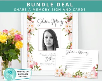 Share a Memory Funeral Sign and Card Printable Funeral | Etsy