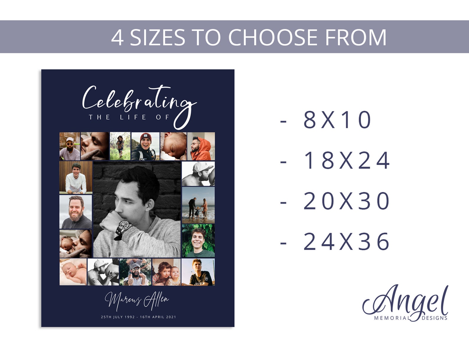 Multiple Photo Sign | Funeral Welcome Sign | Printable Funeral Welcome ...