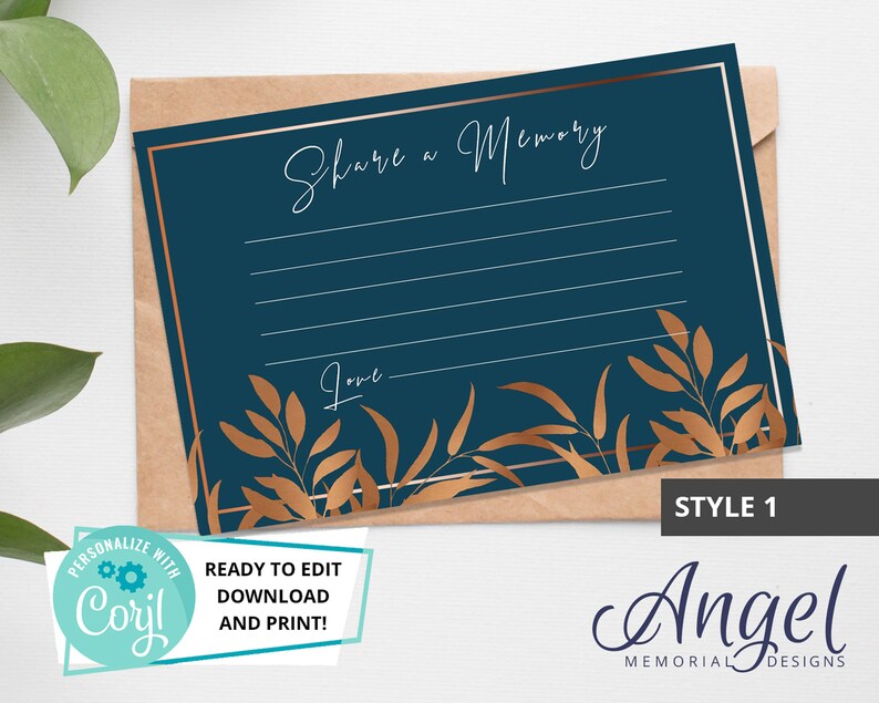 Share a Memory Funeral Sign and Card Printable Funeral | Etsy