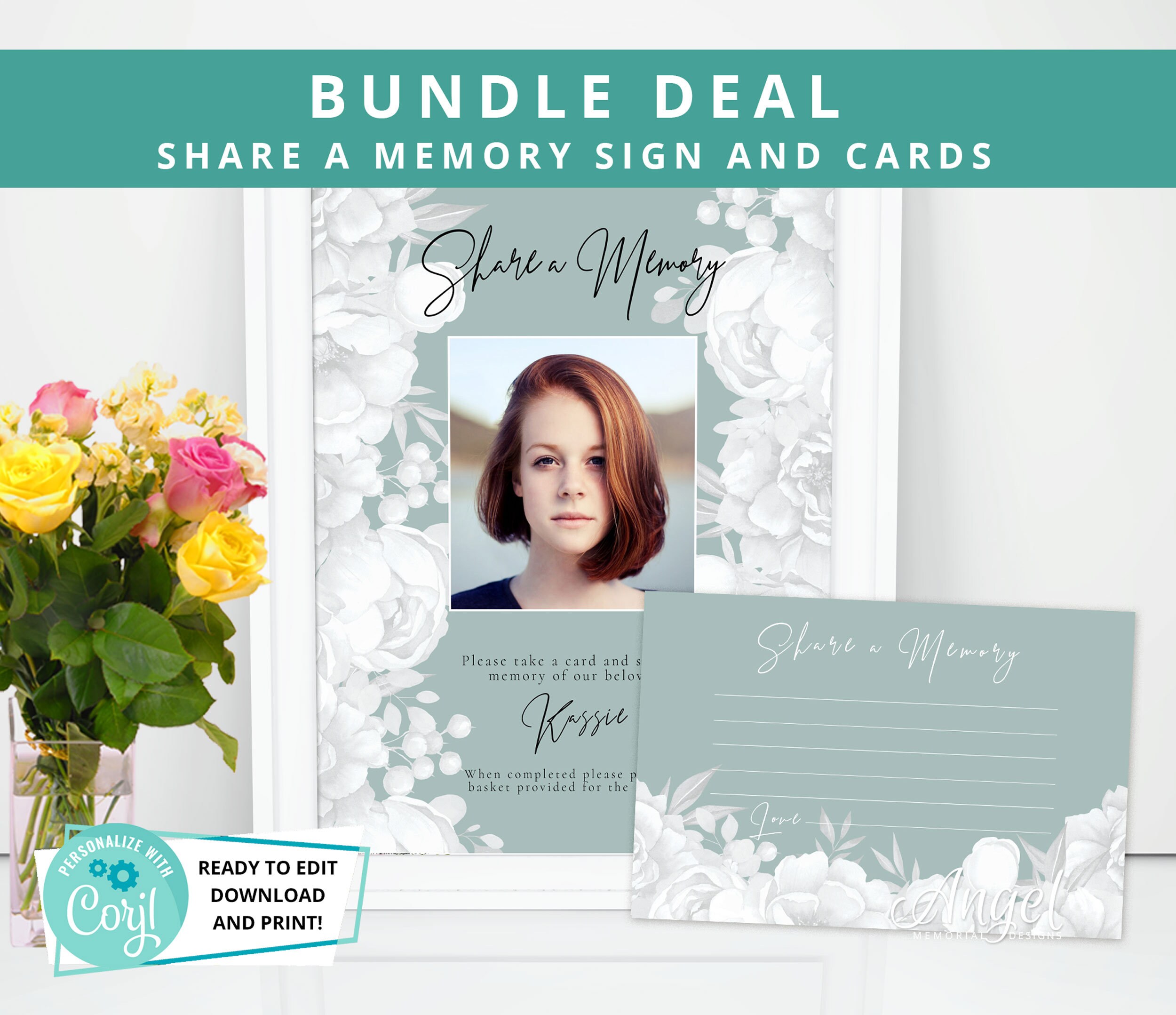 Share a Memory Funeral Sign and Card Printable Funeral | Etsy