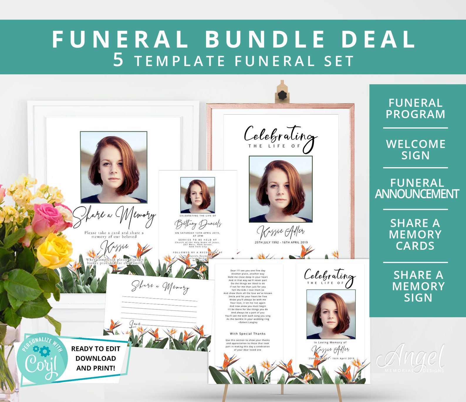 Funeral Bundle Set Printable Funeral Memory Bundle Funeral | Etsy