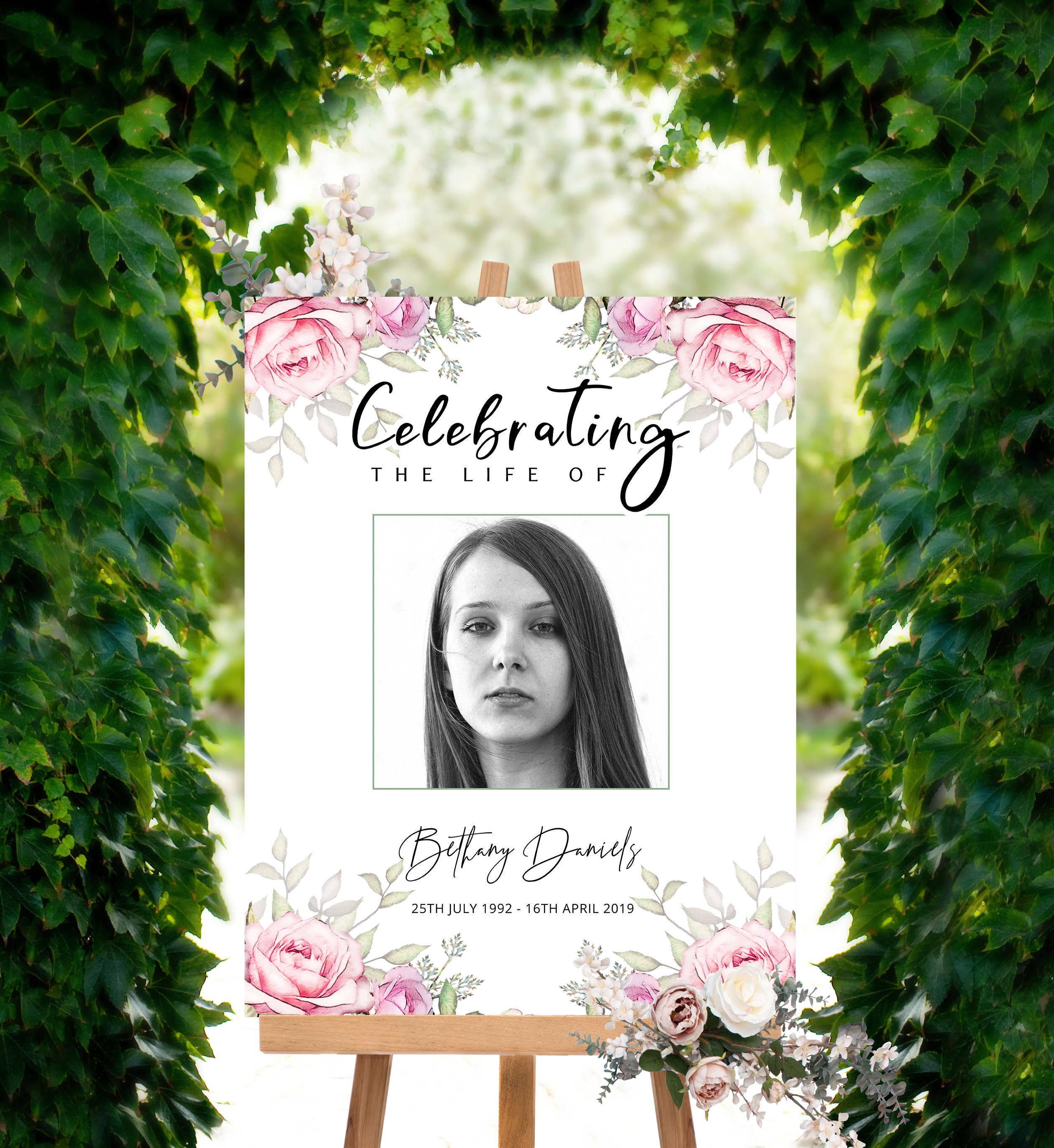 Rose Funeral Bundle Set Printable Floral Funeral Memory - Etsy