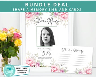 Share a Memory Funeral Sign and Card Printable Funeral | Etsy