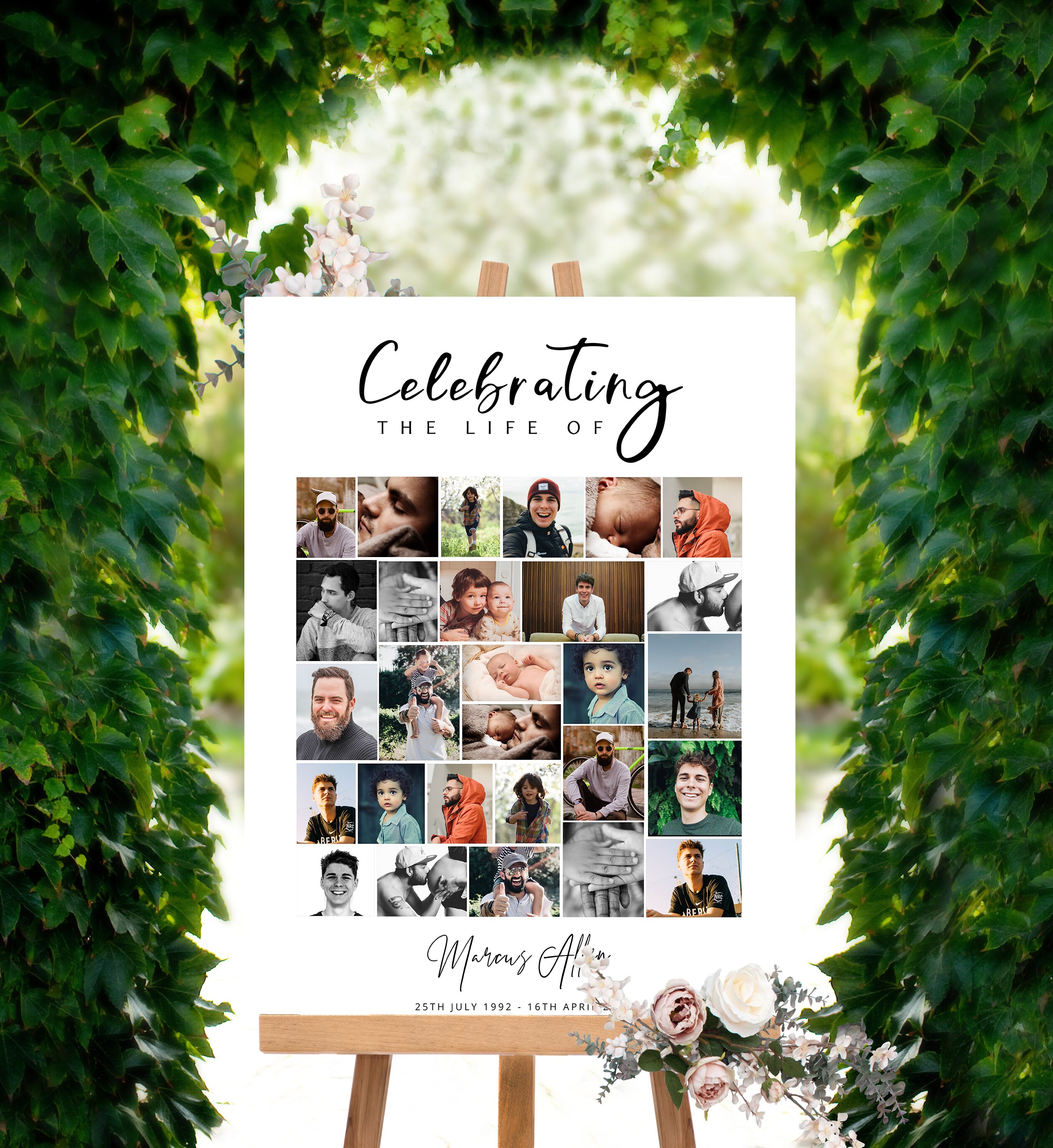 Multiple Photo Sign Funeral Welcome Sign Printable Funeral - Etsy Australia
