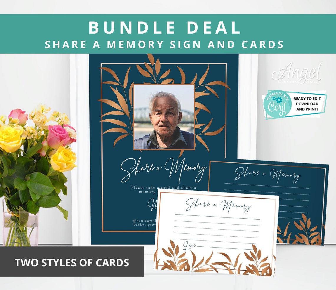 Share a Memory Funeral Sign and Card Printable Funeral - Etsy