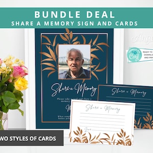 Share a Memory Funeral Sign and Card - Printable Funeral Memory Bundle ...
