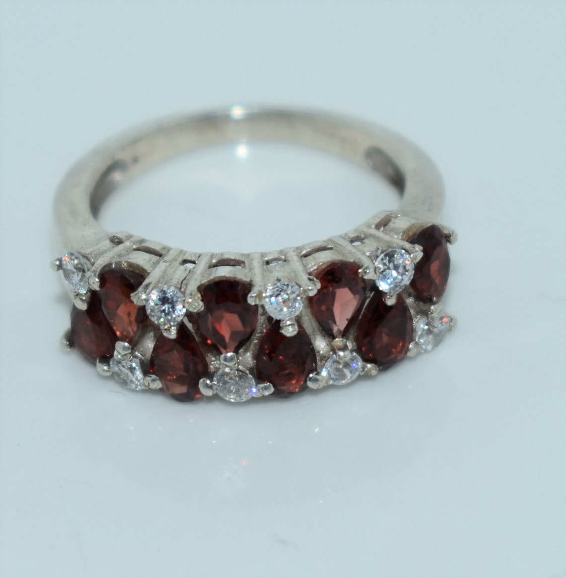 Natural Garnet jarkan Ring Silver Ring-925 Sterling Silver | Etsy