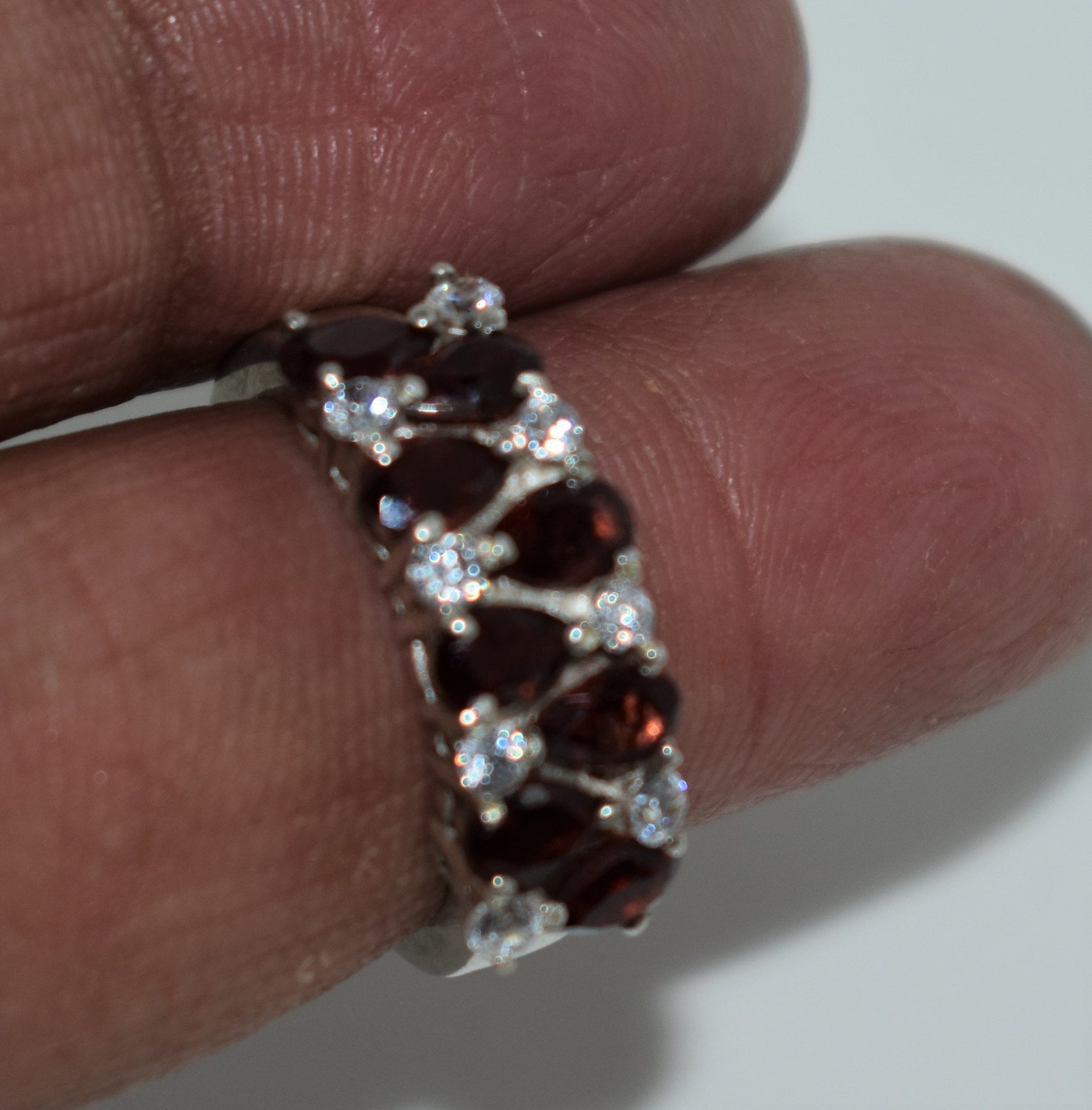 Natural Garnet jarkan Ring Silver Ring-925 Sterling Silver | Etsy