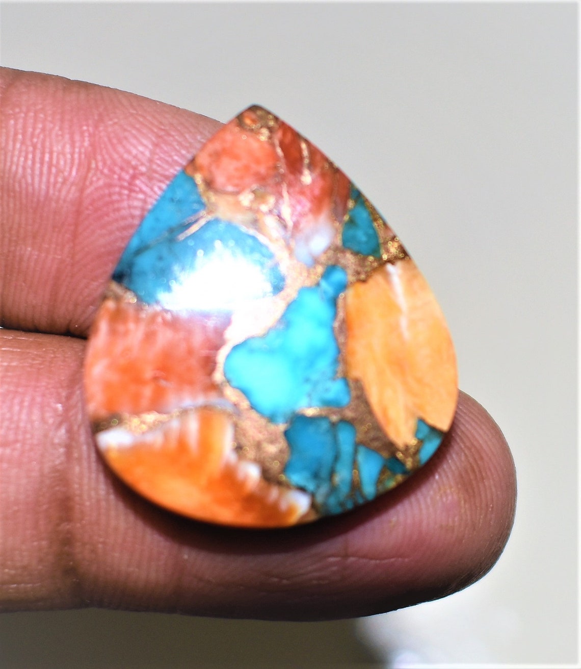 Spiny Oyster Loose Gemstone Cabochon , Spiny Oyster Copper Turquoise ...