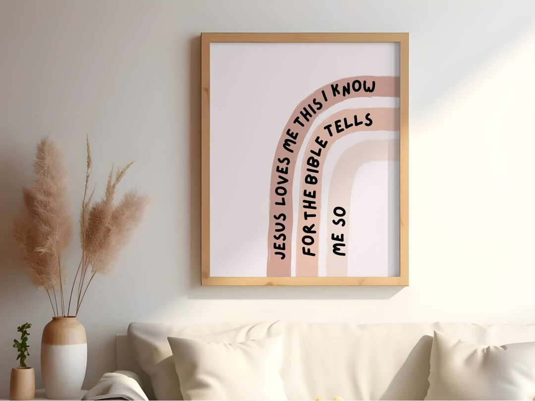 Printable Jesus Loves Me Wall Art Christian Wall Print Children's Song ...