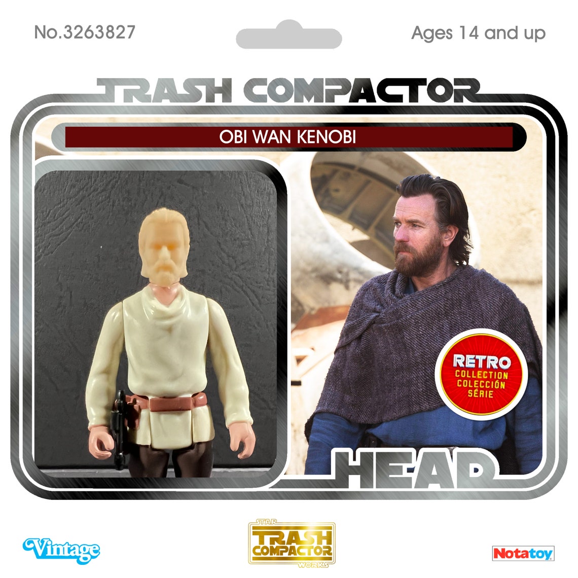 Obi Wan Kenobi Head - 3D Printed Model Kit- Vintage-style Star Wars ...