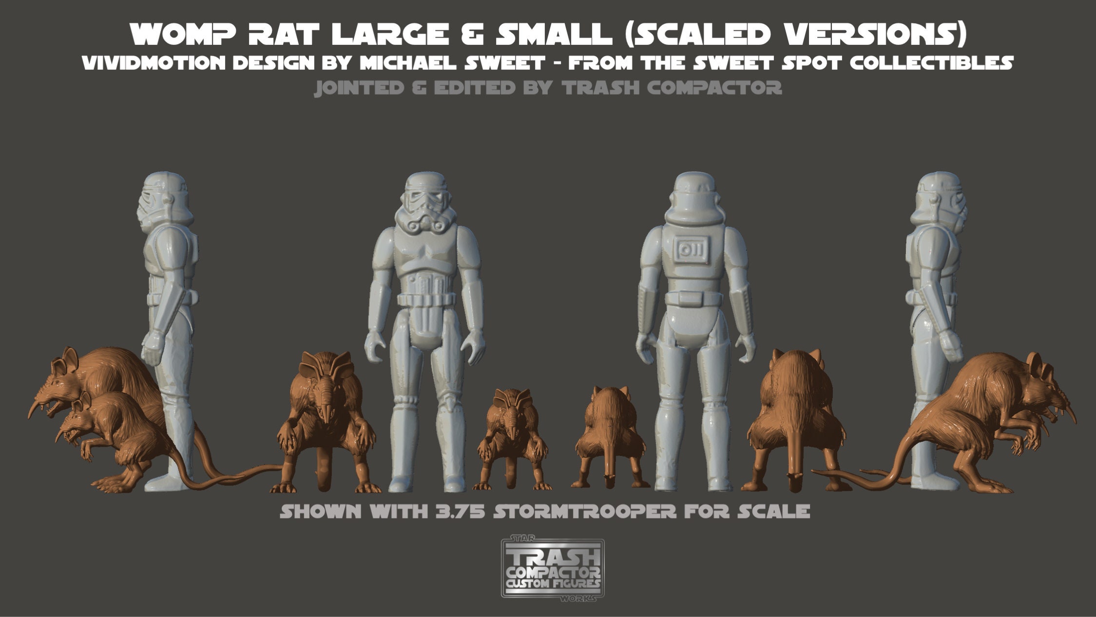 Womp Rat tres tamaños Kit de modelo impreso en 3D - Etsy México