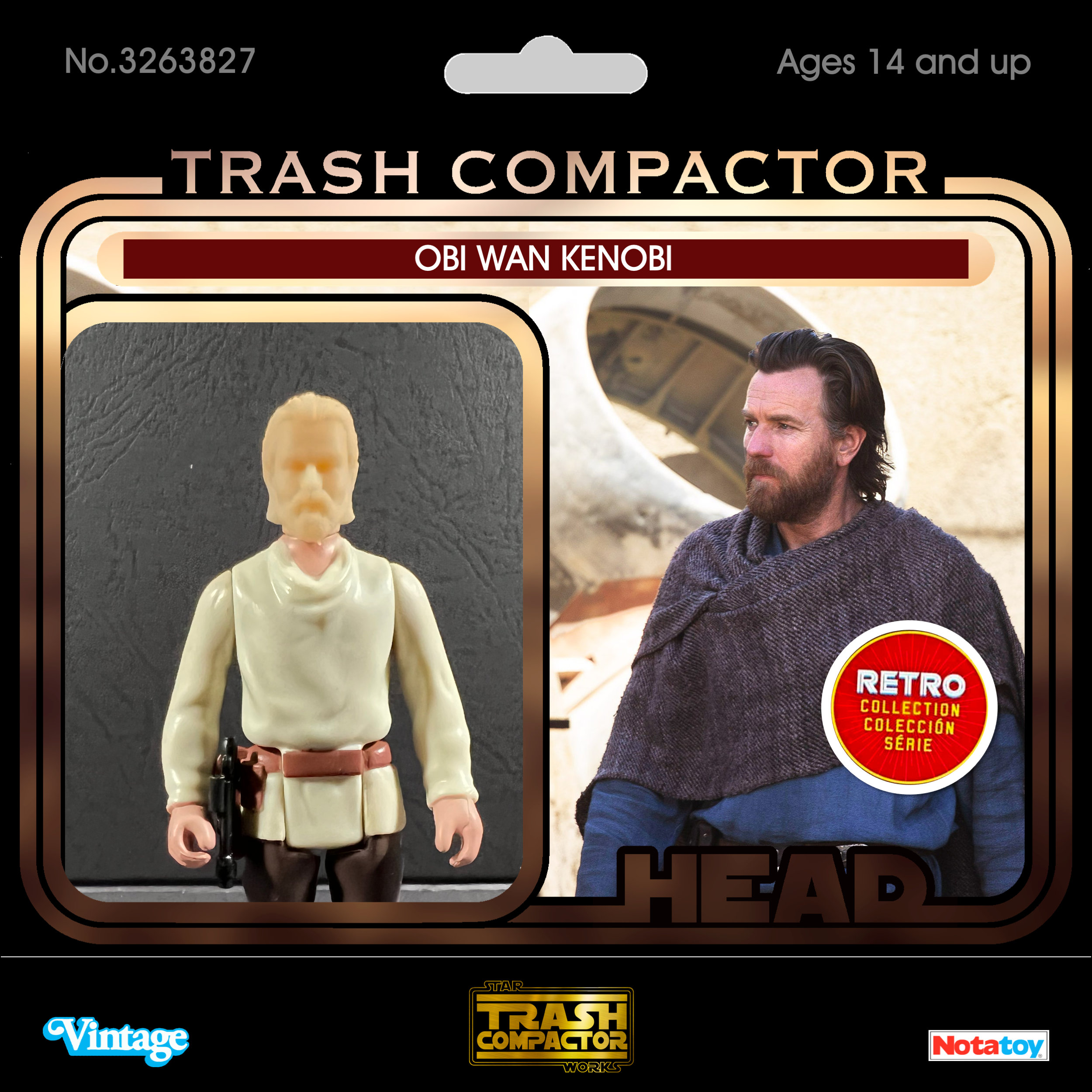 Obi Wan Kenobi Head - 3D Printed Model Kit- Vintage-style Star Wars ...