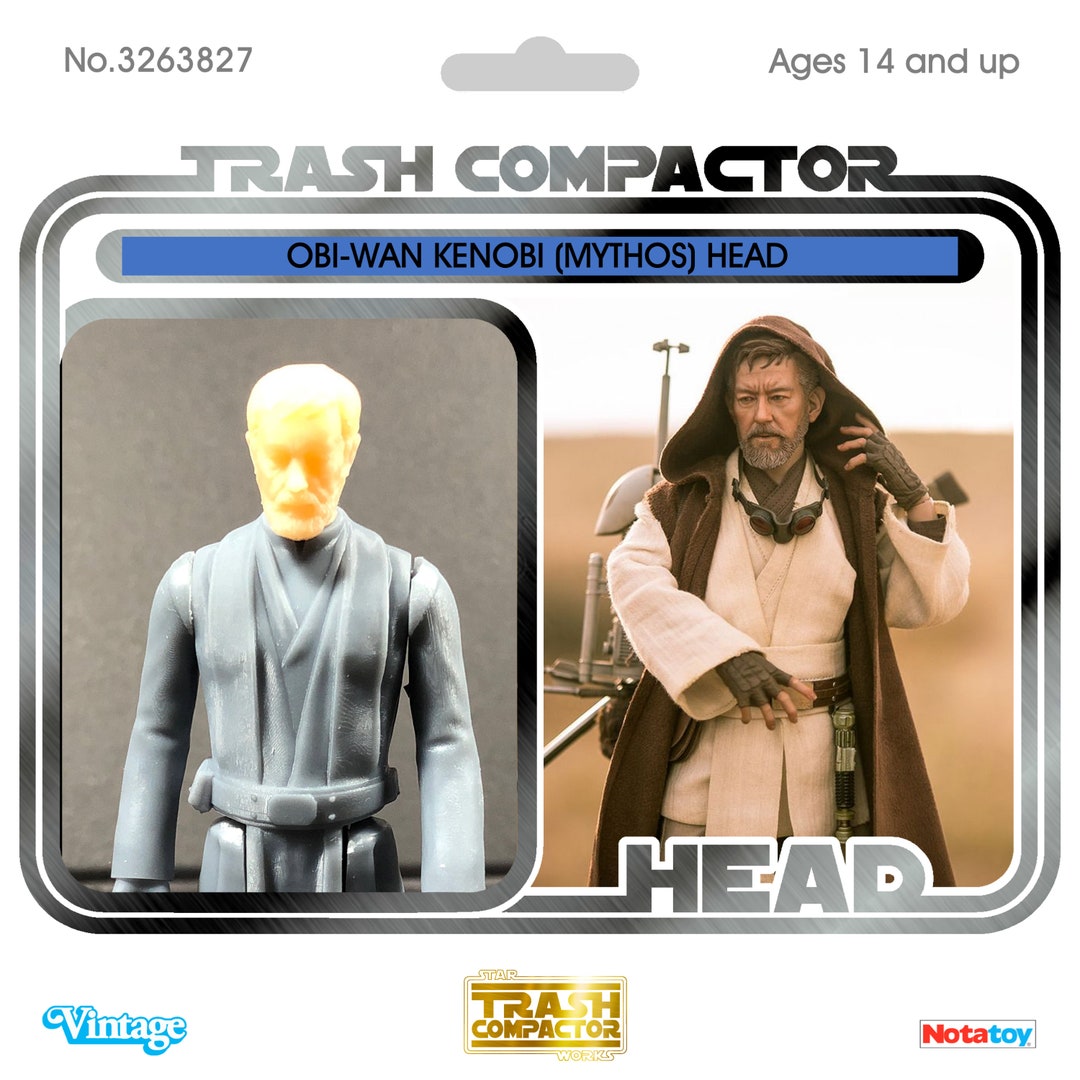 Mythos Kenobi Head - 3D Printed- Vintage-style Star Wars Custom (3.75 ...