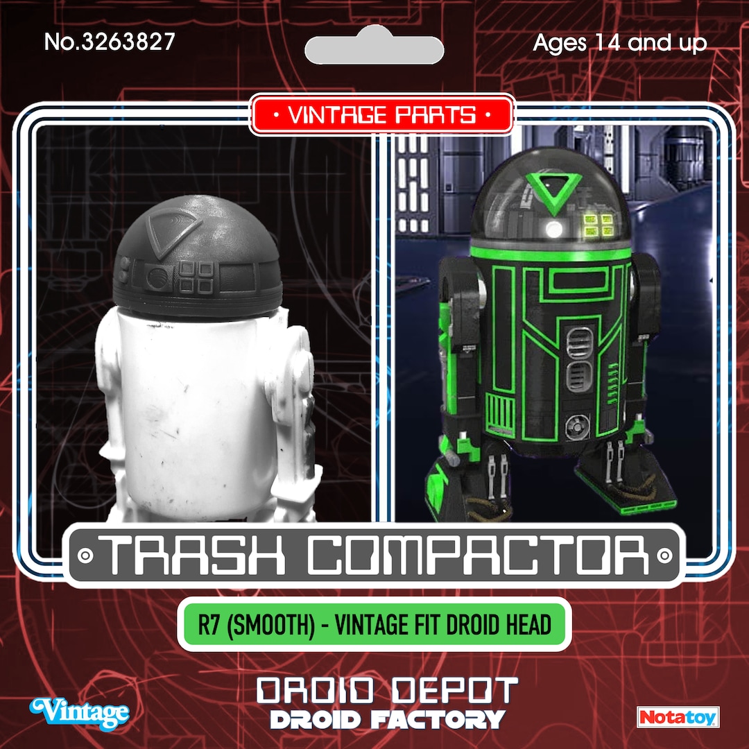 R7 (smooth Dome) Droid Head - Vintage Fit- 3D Printed- Vintage-style ...