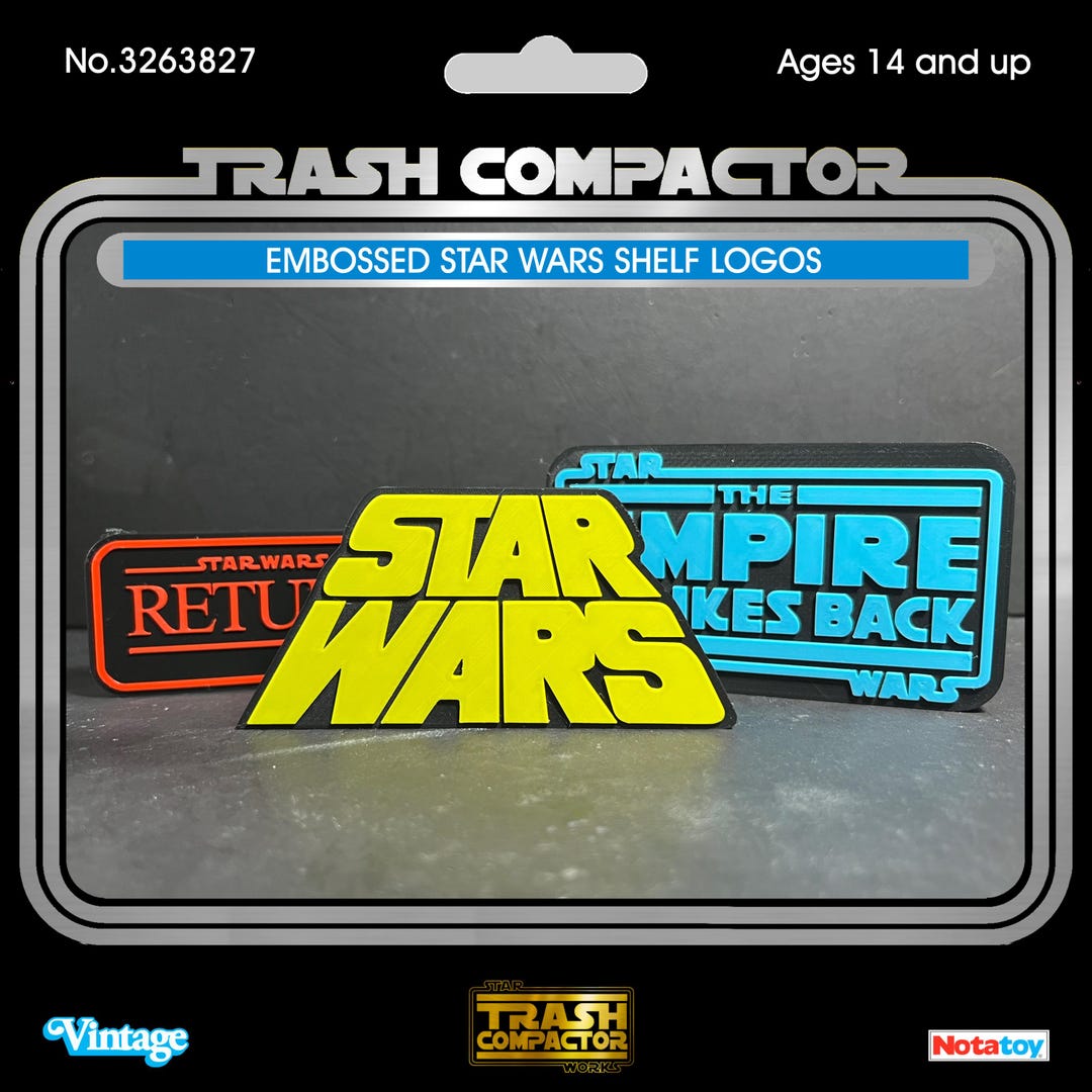 Star Wars Shelf embossed Logos 3D Printed Model Kit Vintage-style Star ...