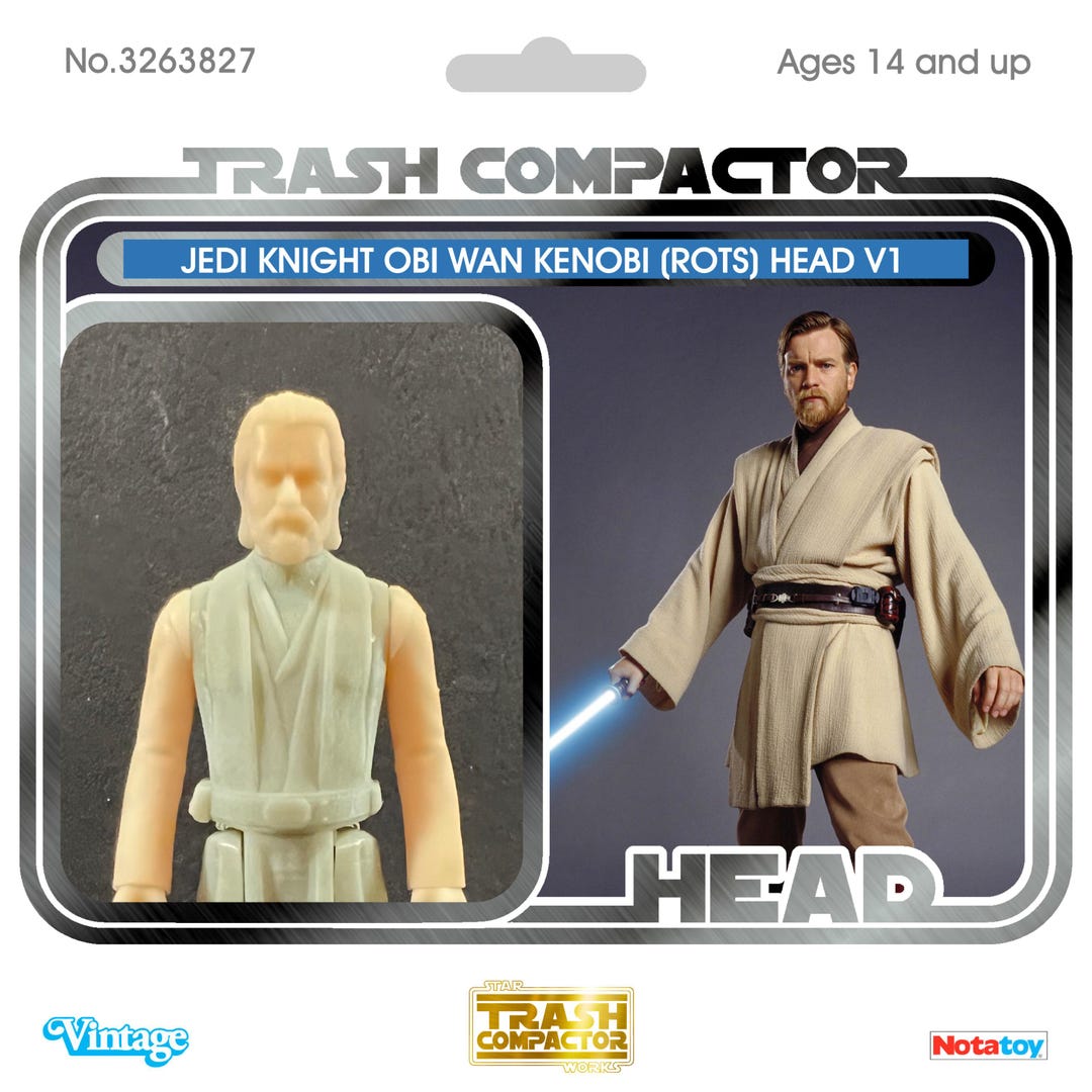 Jedi Knight Obi-wan Kenobi Head V1 3D Printed Model Kit Vintage-style ...