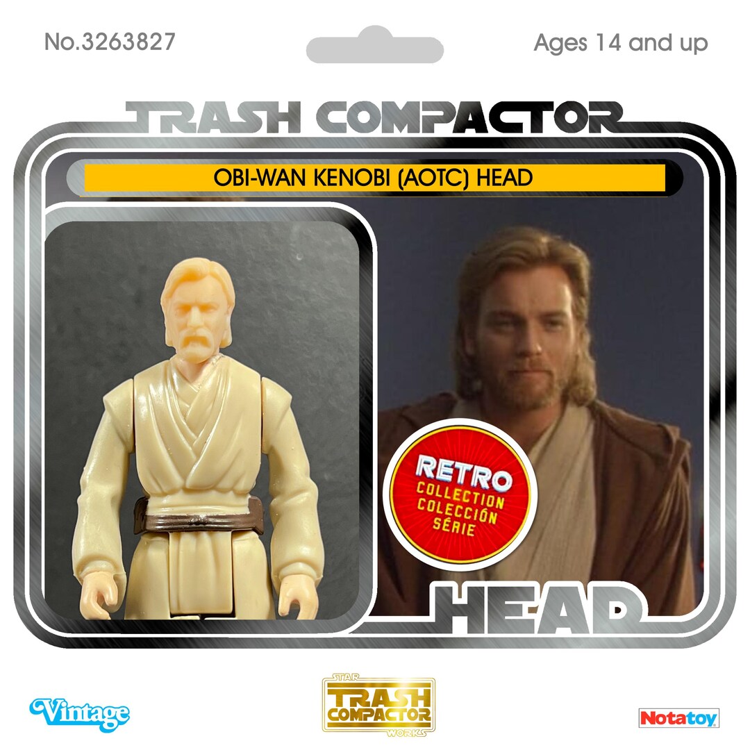 Jedi Master Obi-wan Kenobi ATOC Heads 3D Printed Model Kit Vintage ...