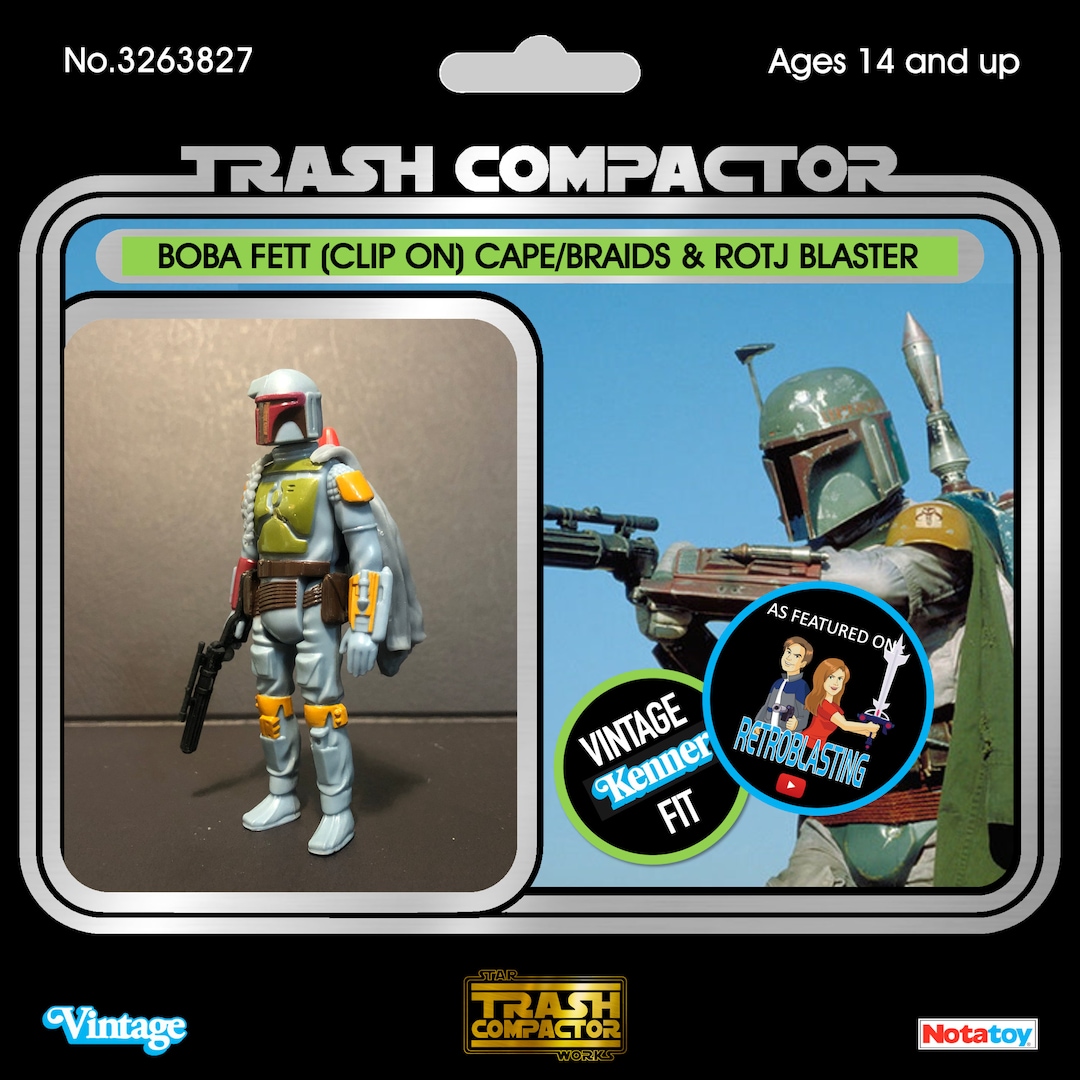 Boba Fett (clip On) Cape/braids & ROTJ EE3 Blaster - 3D Printed ...