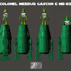 Colonel Meebur Gascon and M5-BZ - (3D Printed Model Kit)- Vintage-style ...