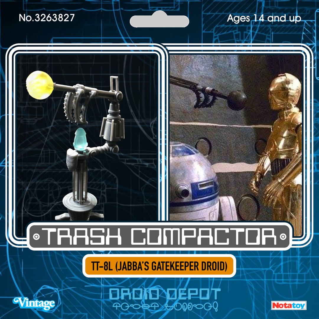 TT-8L (jabba's Gatekeeper Droid) 3.75 Scale - 3D Printed Model Kit- Vintage-style Star Wars ...