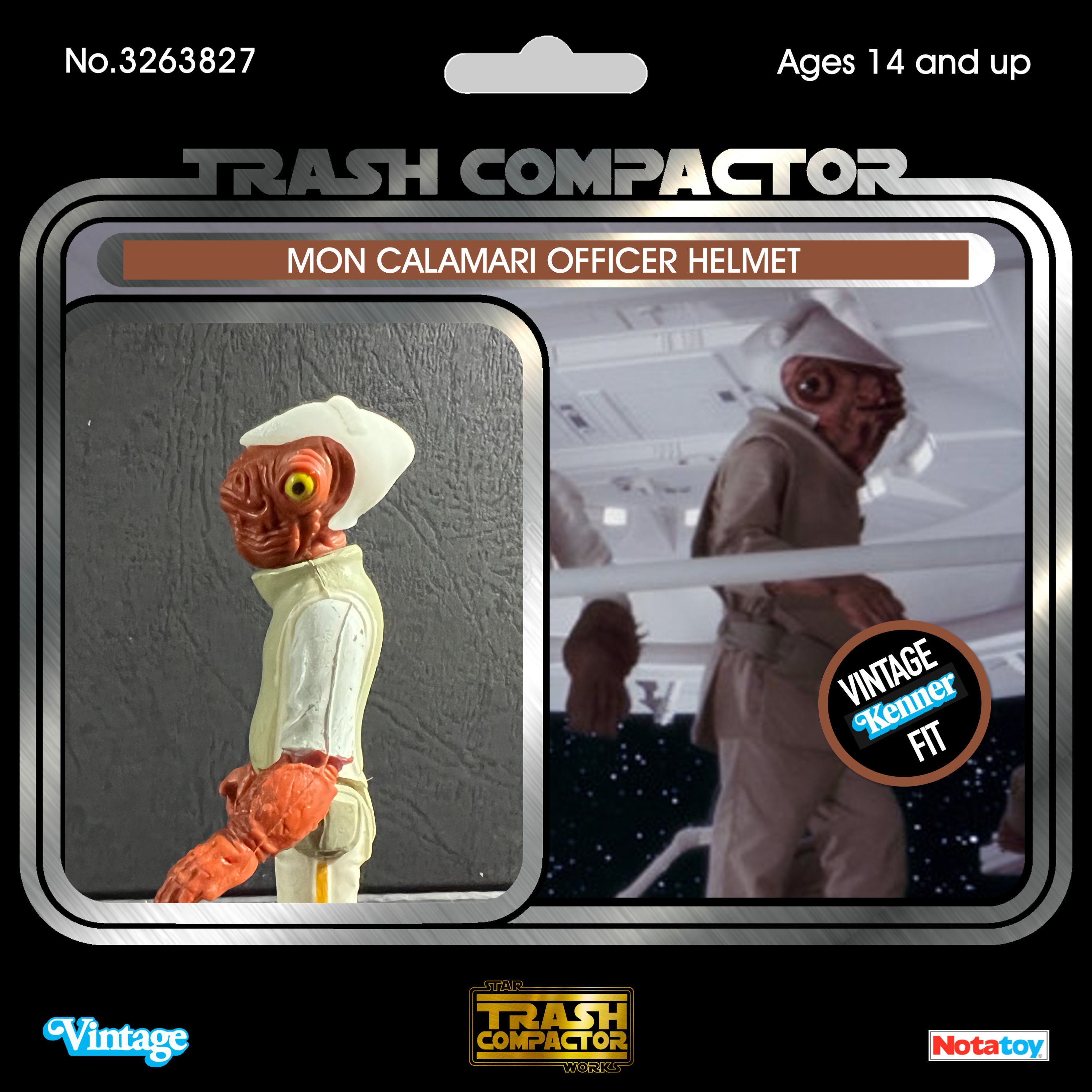 Mon Calamari Officer Helmet - 3D Printed- Vintage-style Star Wars ...