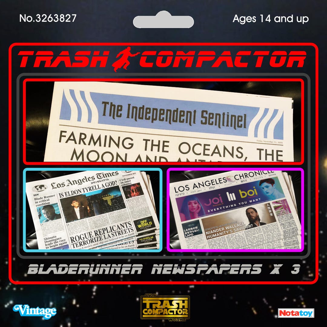 Blade Runner (3 Pack) 2019 & 2049 Movie Prop Los Angeles Chronicle Fan ...