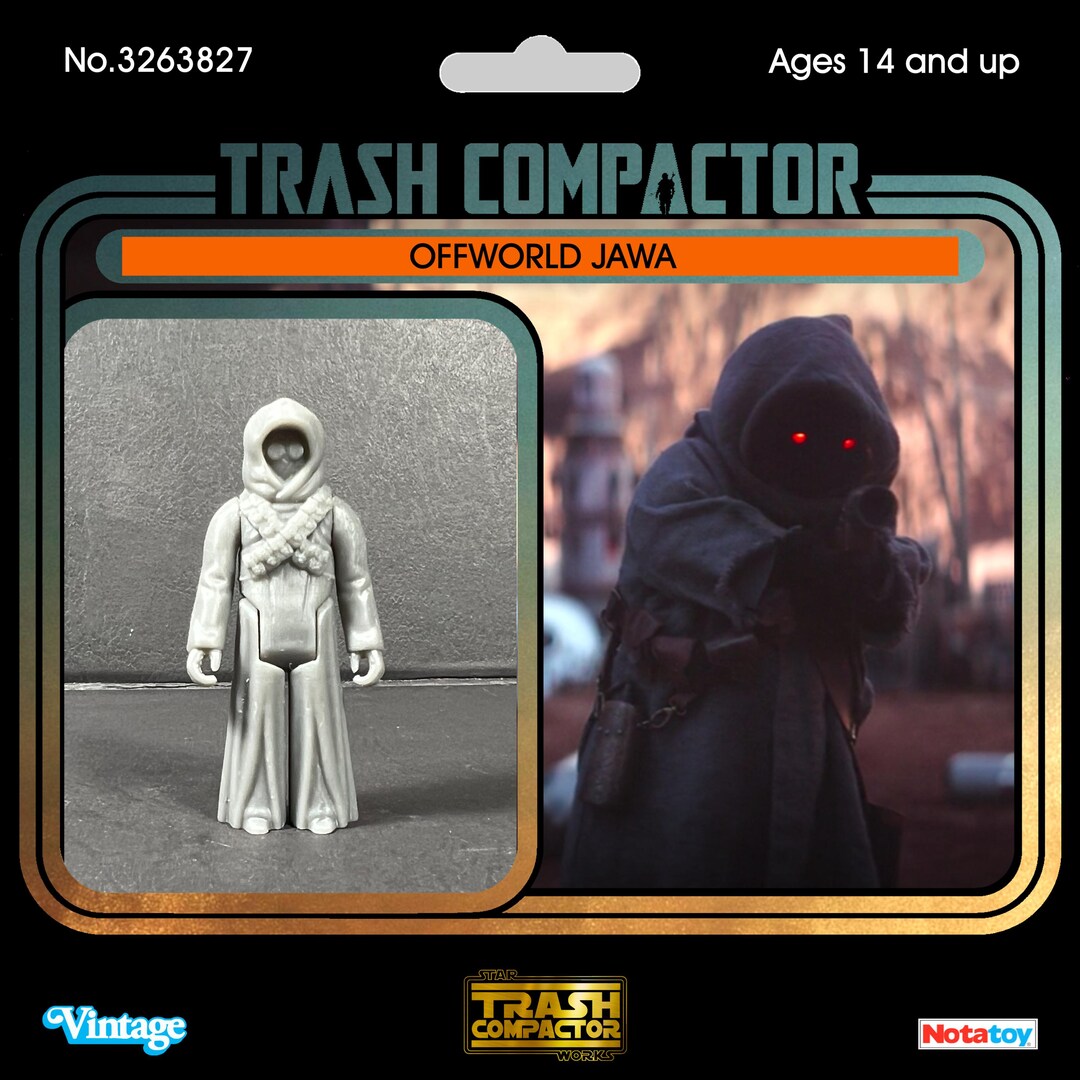 Grey Jawa Figure - 3D Printed Model Kit- Vintage-style Star Wars Custom ...