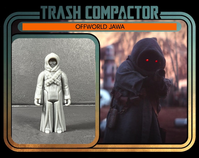 Grey Jawa Figure - 3D Printed Model Kit- Vintage-style Star Wars Custom ...