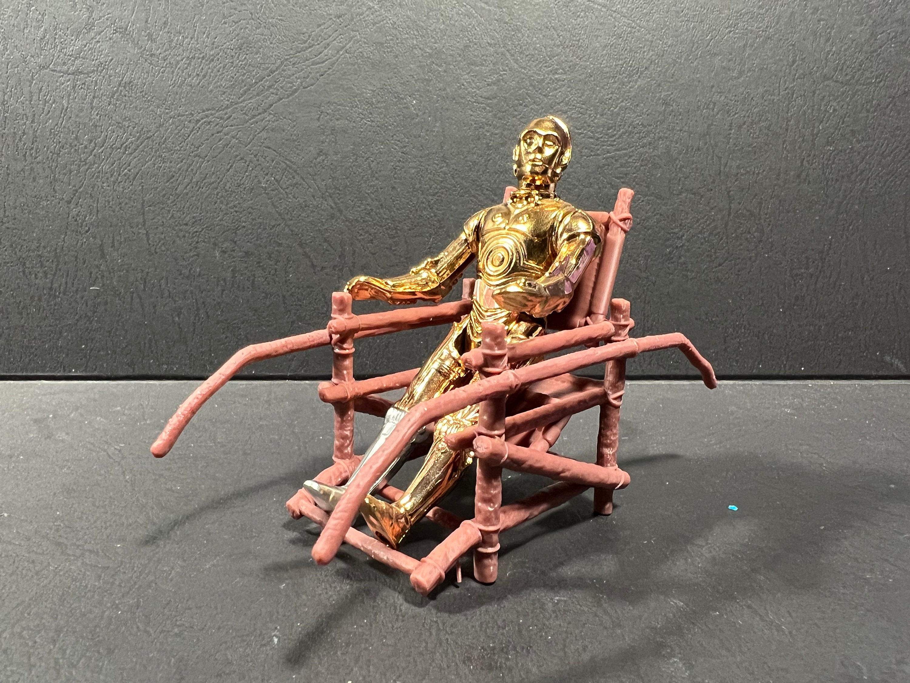 Ewok Golden One Throne - 3D Printed Model Kit- Vintage-style Star Wars ...
