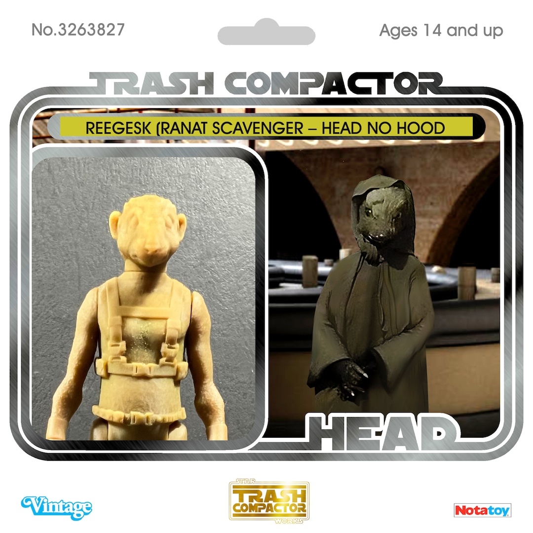 Reegesk Head (ranat Scavenger) No Cloak - 3D Printed- Vintage-style ...