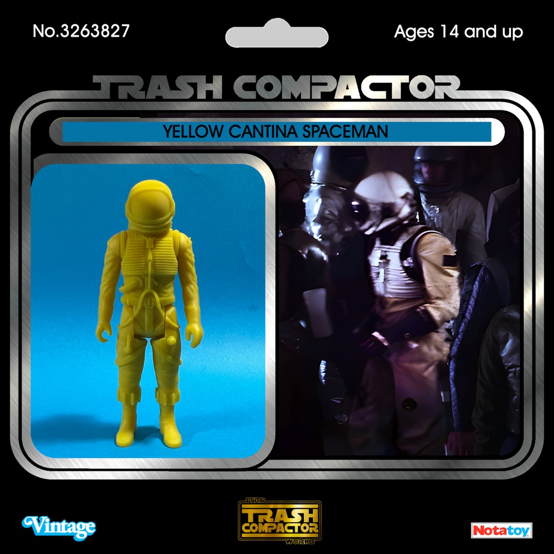 Yellow Cantina Dude Spaceman 3D Printed Figure Kit Vintage-style Star ...