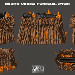 Darth Vader Funeral Pyre - 3D Printed- Vintage-style Star Wars Custom ...