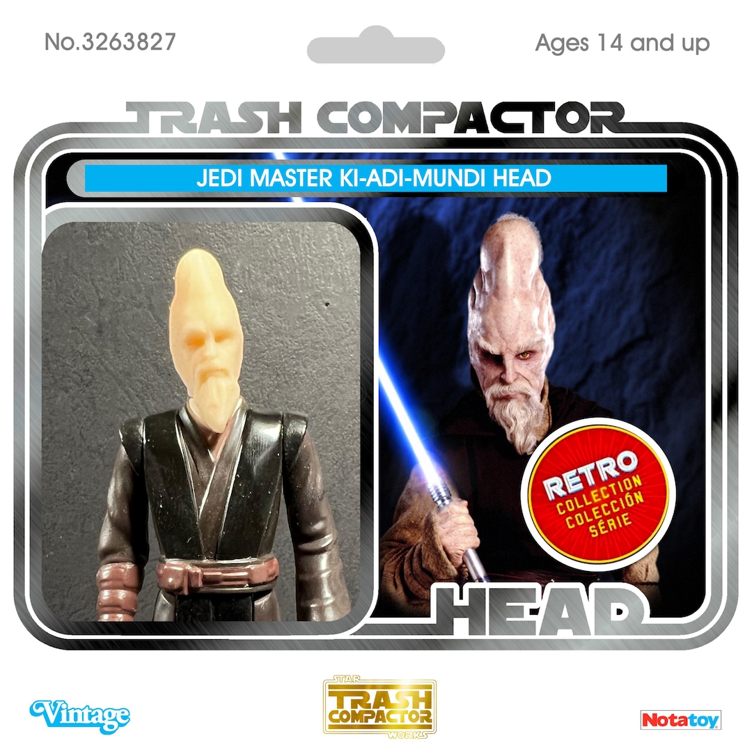 Jedi Master Ki-adi-mundi Heads - 3D Printed Model Kit - Vintage-style ...