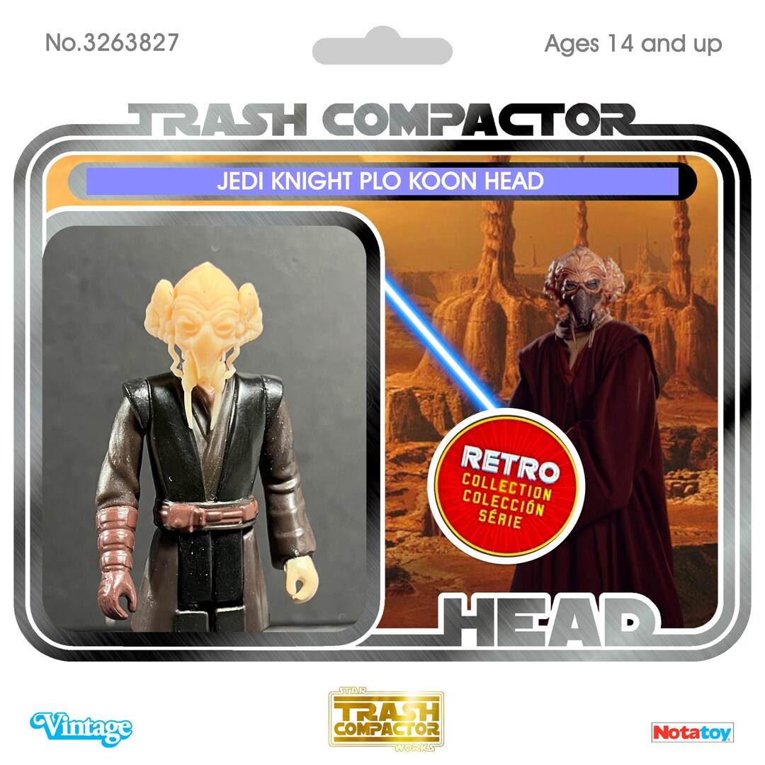 Jedi Knight Plo Koon Heads - 3D Printed Model Kit- Vintage-style Star ...