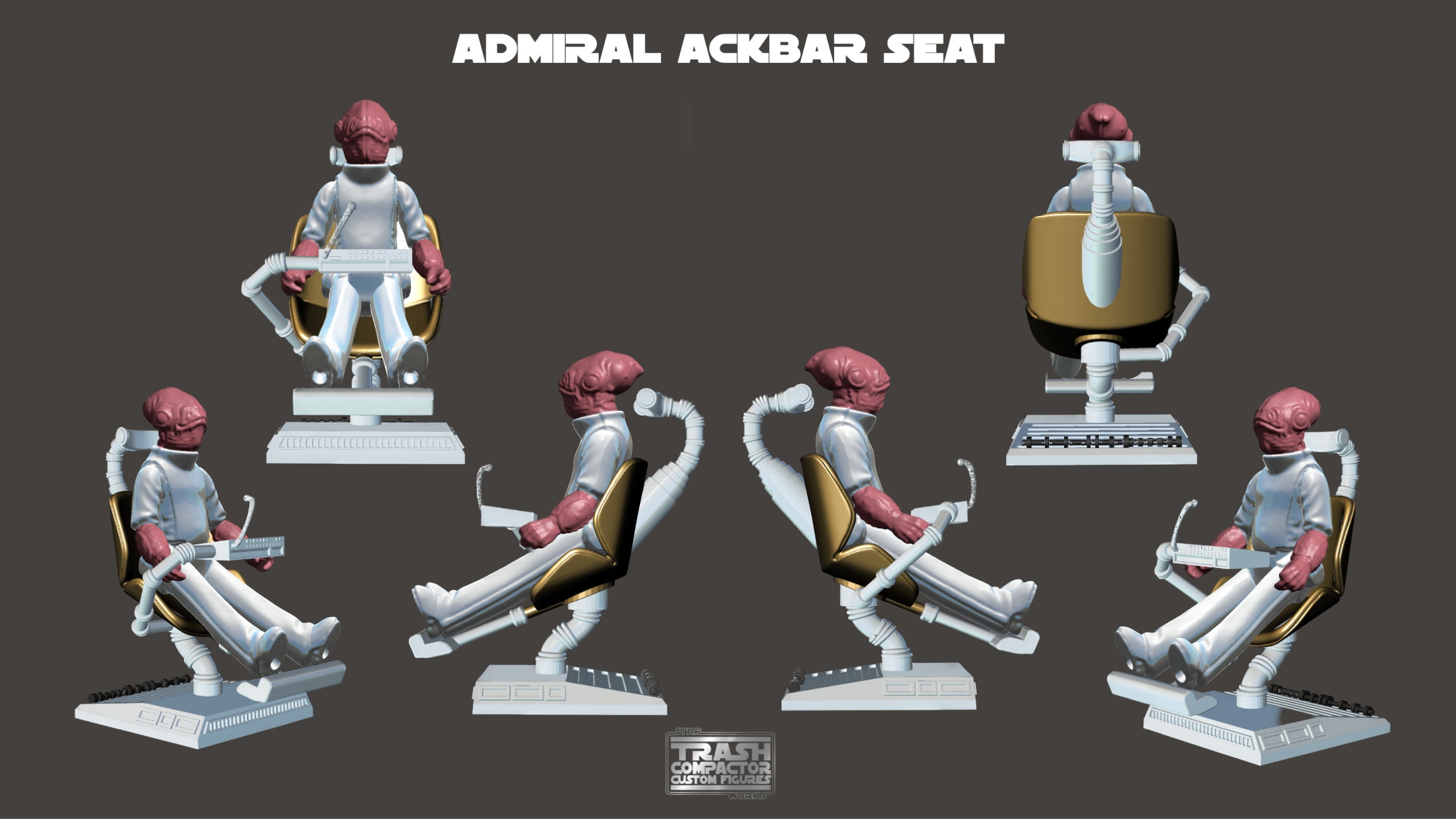 Admiral Ackbar Seat 3D Printed Model Kit - Etsy