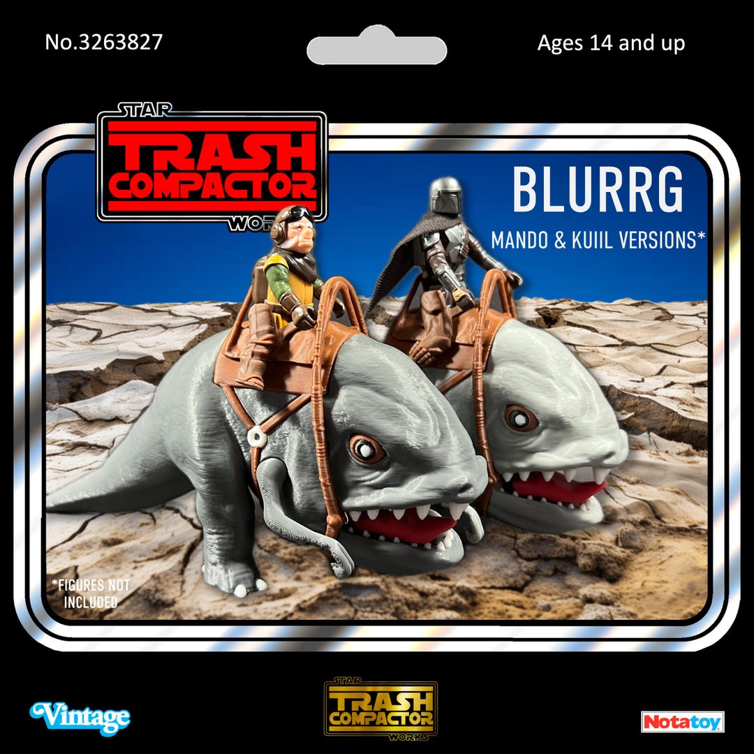 Blurrg (mando and Kuiil Versions) - 3D Printed Model Kit- Vintage-style ...